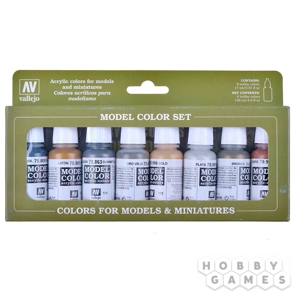 Набор красок Vallejo Model Color: Metallic Colors 70.118 | Купить ...