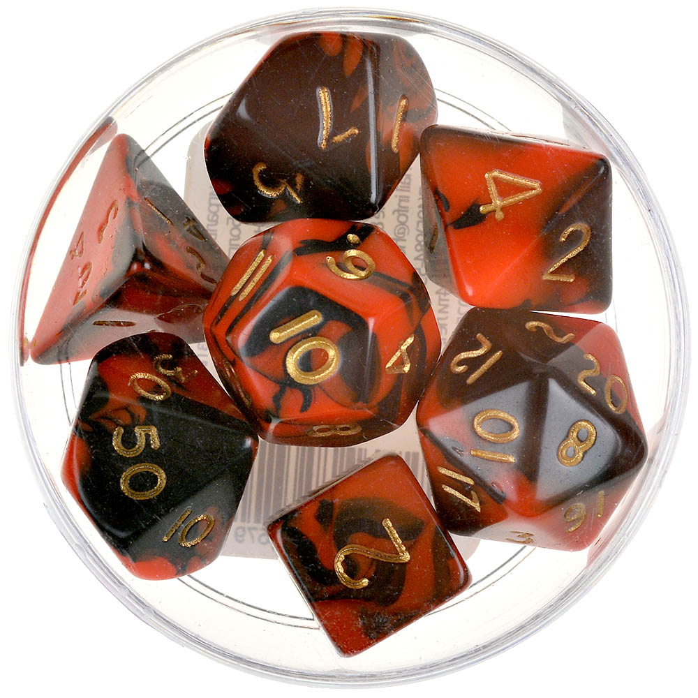 Купить Набор кубиков Dice and Games: Oblivion Red, 7 шт. в магазине ...