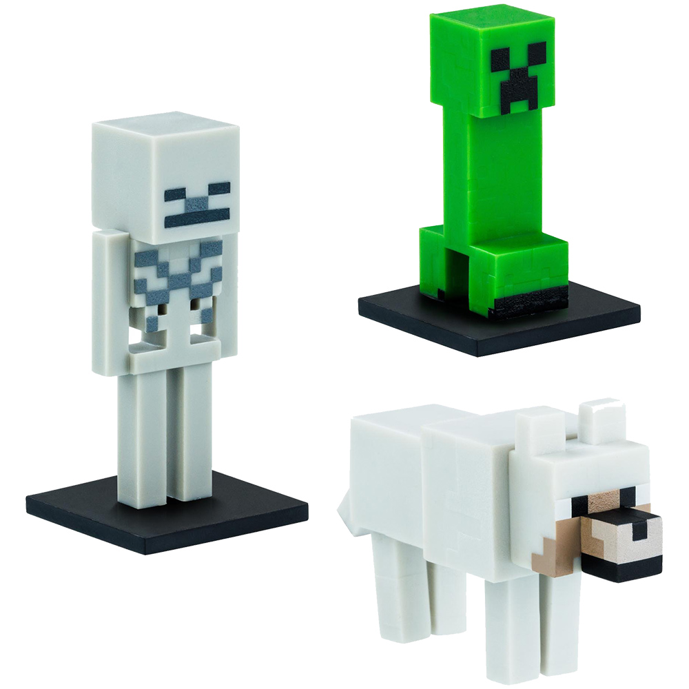 Купить Набор коллекционных фигурок-топперов Minecraft: Скелет, волк ...