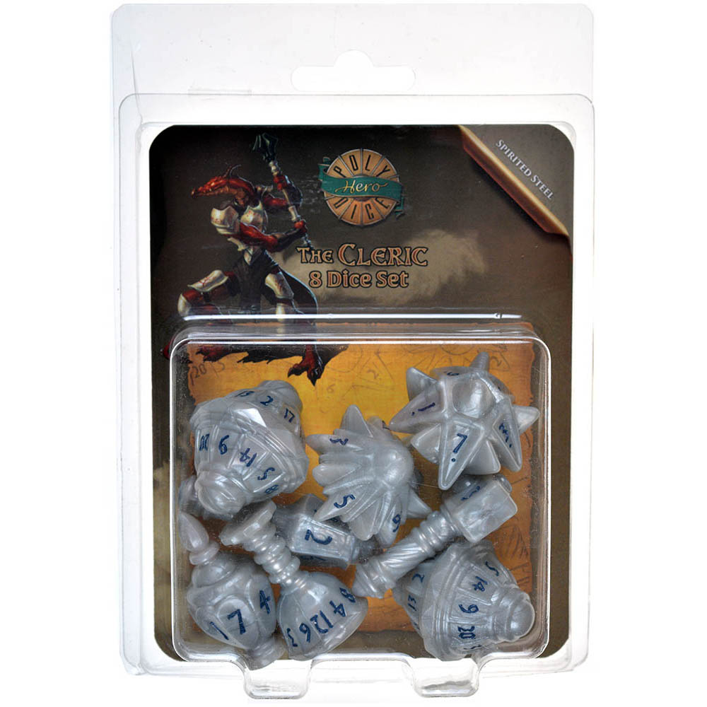 Набор кубиков PolyHero: Cleric 8 Dice Set (Spirited Steel) | Купить ...