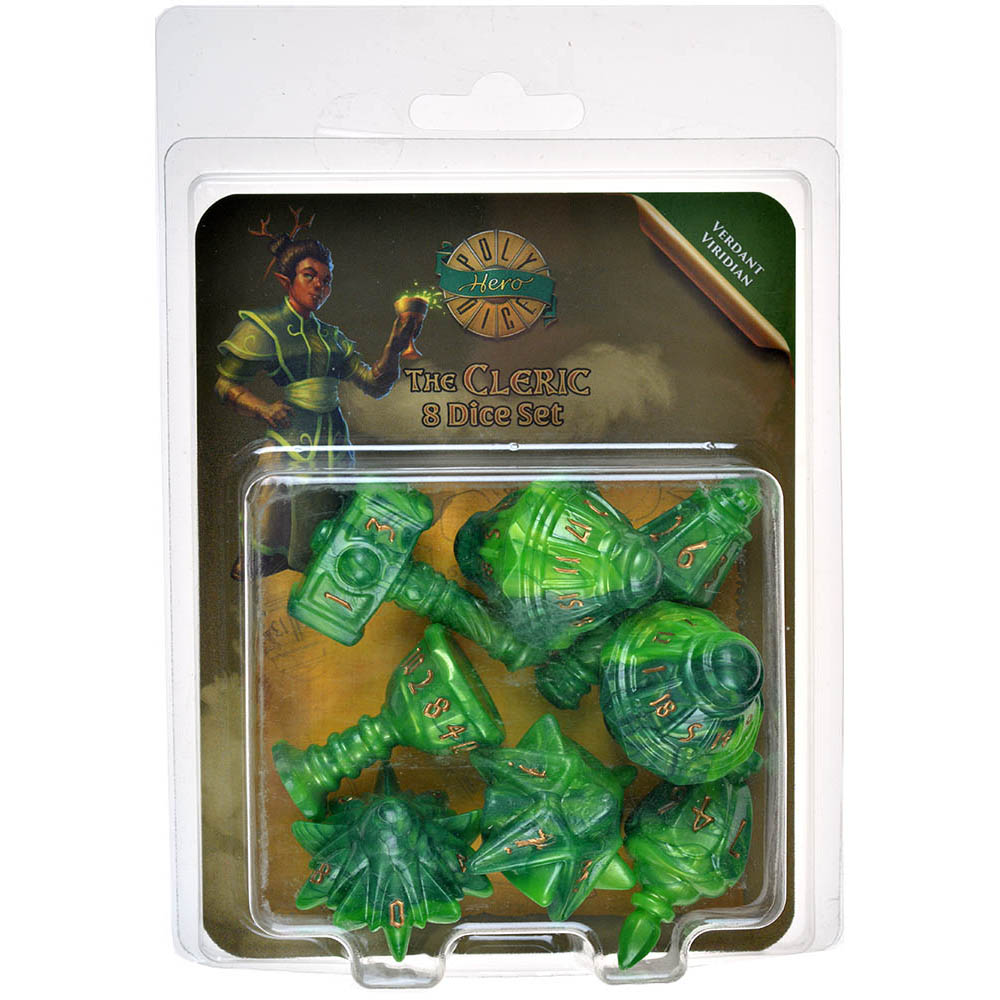 Купить Набор кубиков PolyHero: Cleric 8 Dice Set (Verdant Viridian) в ...