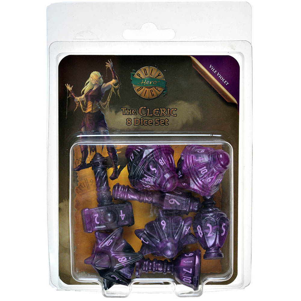 Купить Набор кубиков PolyHero: Cleric 8 Dice Set (Vile Violet) в ...