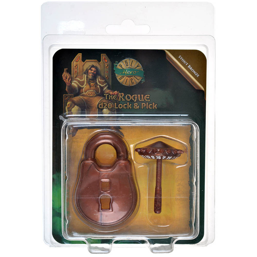 Набор кубиков PolyHero: Rogue d20 Lock and Pick Set (Stout Bronze ...