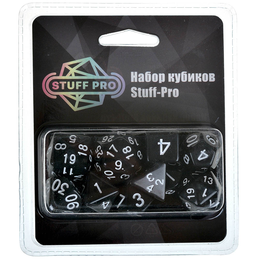 Купить Набор кубиков Stuff-Pro, 10 шт. (чёрный) в магазине Hobby Games