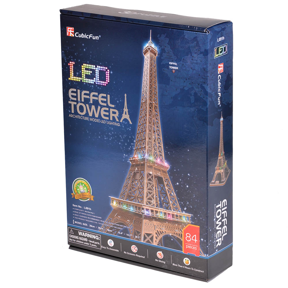 3D-пазл 'Эйфелева башня' (с LED-подсветкой) | Купить настольную игру в ...
