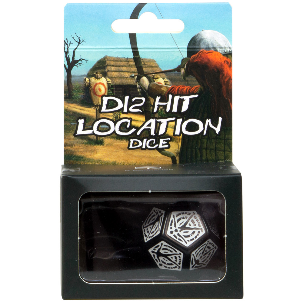 Игральный кубик D12 Hit Location, Black/White | Купить настольную игру ...