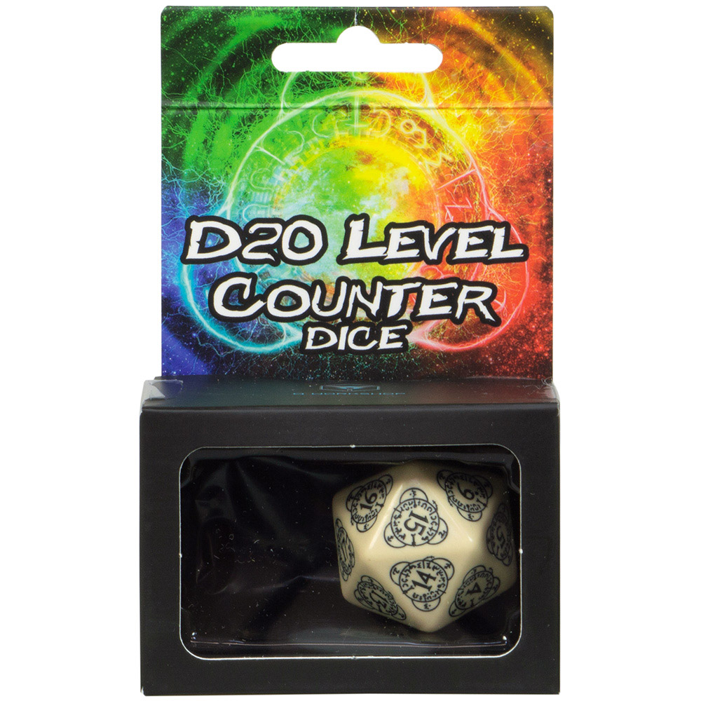 Игральный кубик D20 Level Counter, Beige/Black | Купить настольную игру ...