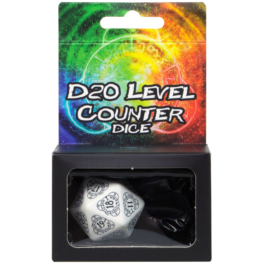 Игральный кубик D20 Level Counter, White/Black | Купить настольную игру ...