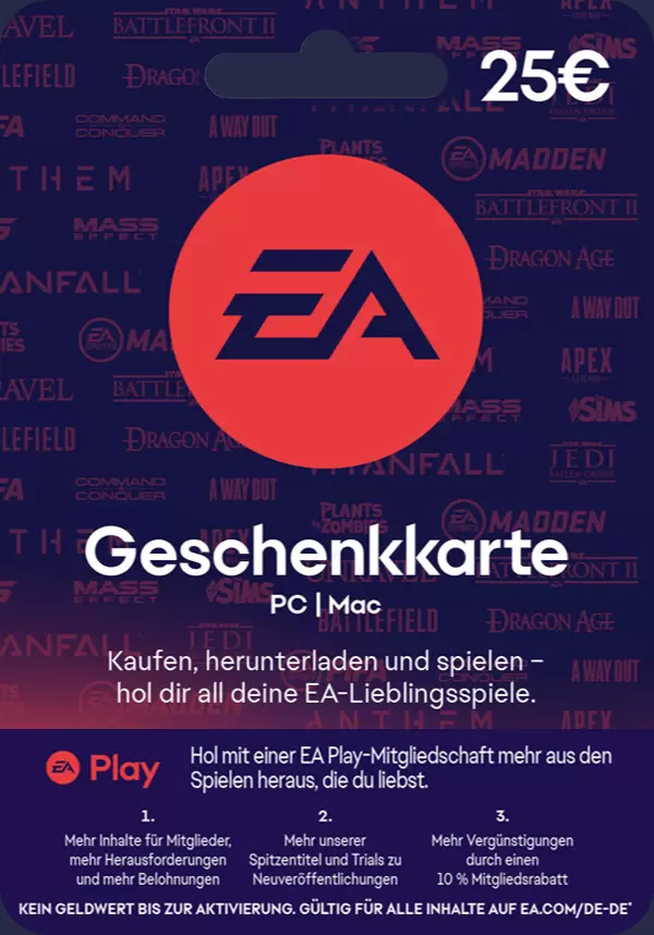 EA Gift Card €25 (для PC/EA Play) | Купить настольную игру в магазинах ...